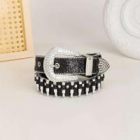 China Ladies Customized Belt Rhinestone Inlay Shiny Waist Belt Fashion Luxury Decorative Adjustable Women Belt for sale