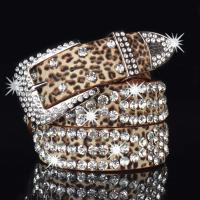 China Croc Embossed PU Waist Strap Women's Belt Rhinestone Western Buckle Rhinestone Belt Custom Color & Material for sale