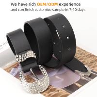 China Ladies Rhinestone Belt Sparkling Crystal Decor With Elegant Buckle Glam Alloy Pin Buckle Belts for sale