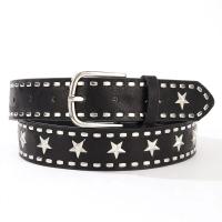 China Vintage Studded Belts Faux Leather Punk Adjustable Belt With Square Silver Pin Buckle Cracked For Ladies for sale