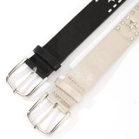 China Vintage Studded Belts Faux Leather Punk Adjustable Belt With Square Silver Pin Buckle Cracked For Ladies for sale