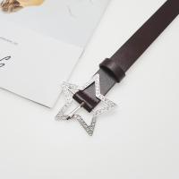 China Manufacturer price PU Belt Star Silver Rhinestone Buckle  Belt for Women Slim PU Strap Casual Style Waist Belts for sale