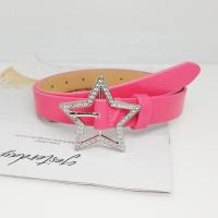 China Manufacturer price PU Belt Star Silver Rhinestone Buckle  Belt for Women Slim PU Strap Casual Style Waist Belts for sale