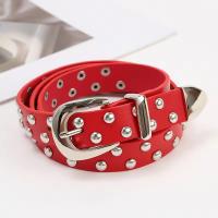China Manufacture Price Women Alloy Buckle PU Strap Studded Rivet Waist Belt Decorative Handmade Waistband Casual Waist Belt for sale