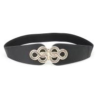China Elastic Wide Body Waist Belts For Women Ladies Stylish Dress Gold Buckle Belts for Daily Versatile Female Waist Decorative Accessory for sale
