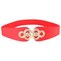 China Elastic Wide Body Waist Belts For Women Ladies Stylish Dress Gold Buckle Belts for Daily Versatile Female Waist Decorative Accessory for sale