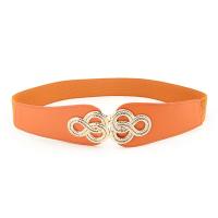 China Elastic Wide Body Waist Belts For Women Ladies Stylish Dress Gold Buckle Belts for Daily Versatile Female Waist Decorative Accessory for sale