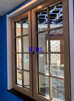 China Heat Insulati 70m Wood Aluminum Windows 6063 -T5 With Double Glass On for sale