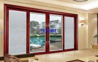 China Australian Style wood color Aluminium Horizontal Sliding Windows Optional 27mm Sash Slot Width for sale