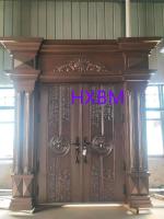 China Electrophoretic Painting 100mm Leaf Main Entry Doors For Villa for sale