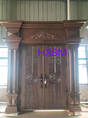 China Electrophoretic Painting 100mm Leaf Main Entry Doors For Villa for sale