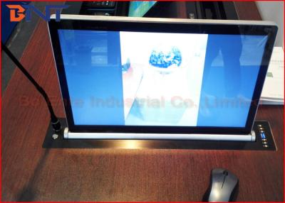 China Microphone Vertical Motorized LCD Monitor Lift With 17.3 Inch LED Screen for sale