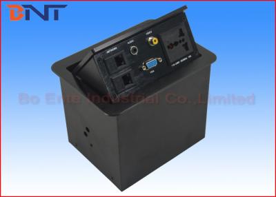 China Black Video Desktop Pop Up Plug Socket For Luxury Conference Table for sale