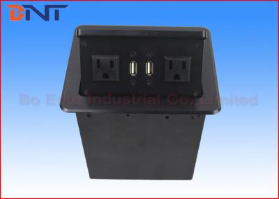 China Desktop Pop Up Socket Box With USB Charger , Pop Up US Standard Plug for sale