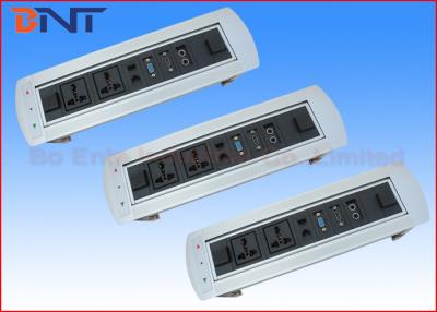 China 180 Degree Desktop Motorized Flip Up Rotating Power Strip For Conference Furniture for sale