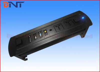 China Motorized Conference Table Socket , Table Hidden Rotating Electrical Outlet for sale