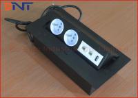 China EU Standard Desk Pop Up Sockets Black Color With USB Network Outlet for sale