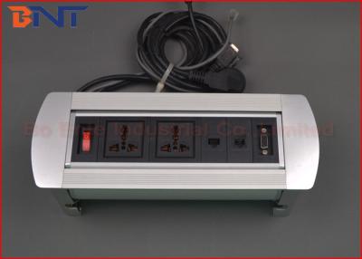 China Manual Flip Up Conference Table Power Socket Interconnection Box 110V - 240V AC for sale