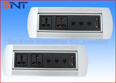 China Multi Functional Hotel Desktop Rotation Power Socket With Extension Connected Cables for sale