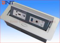China Power Supply Hidden Desk Pop Up Sockets With 3.5 Audio Oval Shape Corner for sale