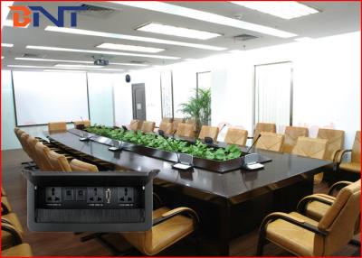 China RJ45 Tabletop Hidden Manual Flip Up Power Outlet Aluminum alloy 253 mm * 115mm * 78mm for sale