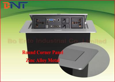 China Multi Function Conference Desktop Pop Up Power Socket Box Zinc Alloy Round for sale