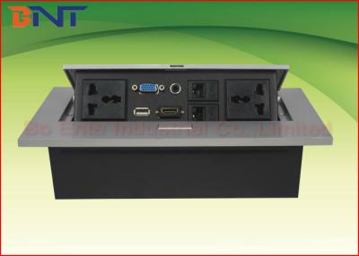 China 7Mm Thickness Hidden Desk Pop Up Sockets , Multi Function Socket Box Rectangular for sale