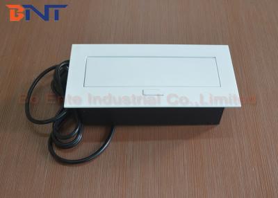 China White Color 3* French Plug Desk Mounted Power Sockets For High - Class Office for sale