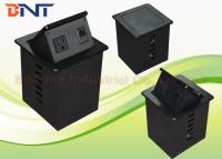 China Aluminum Alloy Smart Office Desktop Hydraulic Pop Up Power Socket Box US Standard for sale