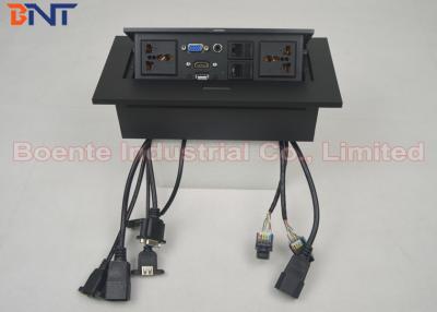 China Standard Square Panel Pop Up Desk Power Outlet With Rectangle Press Button for sale