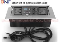 China 1.5 Meter Cables Desk Hidden Socket / Meeting Table Pop Up Electrical Outlet for sale