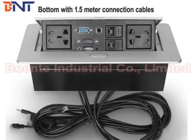 China 1.5 Meter Cables Desk Hidden Socket / Meeting Table Pop Up Electrical Outlet for sale