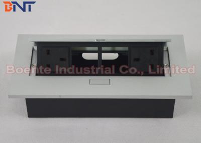 China Multi-Functional Zinc Alloy + Cold Rolled Steel Desk Pop Up Sockets / Pop Up Power Box for sale