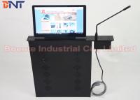 China Conference Room Meeting Microphone Slim LCD Monitor Screen Motorized Lift 17.3 Inch 1080P Screen for sale