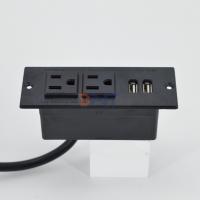 China Recessed Power Strip US standard Desk Mountable Power socket 2 Outlets & 2 USB Type A socket for Cabinet Sofa for sale