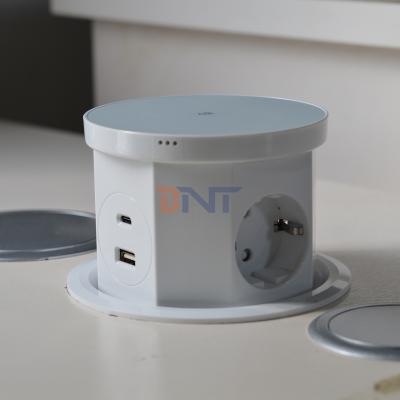China Kitchen Hidden Power Outlet Recessed Desktop PopUp USB Port AC 16A 220V Voltage IP44 Level for Office Use for sale