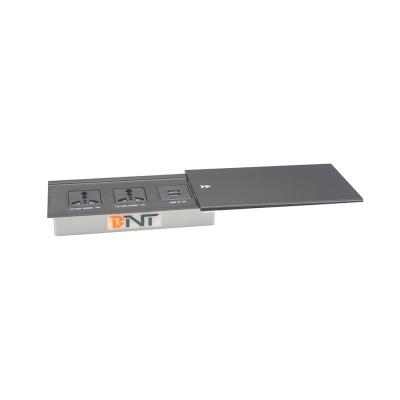 China Aluminum Alloy Slide Cover Power Outlet for Organized Desk with Customizable Modules for sale
