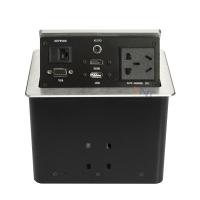 China Silver Aluminum Alloy Conference Table Pop Up Outlets With 2 USB , 2 Network for sale
