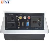 China Silver Color Pop Up Desktop Socket For High Tier Office / Multimedia Training Room for sale