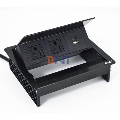 China Factory UsDesktop Table Flip Cover 20W USB Socket Hidden Desktop Power Grommet Brush for sale