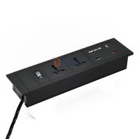 China Recessed Tabletop Socket Universal Power Outlets USB A+C Ports 65W Max Output US/EU/AU 16A/13A for sale