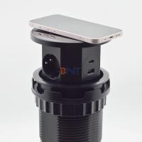 China OEM/ODM Smart Pop-Up Power Outlet Aluminum Tabletop Socket with 3 AC Outlets & 2 USB Ports IP44 Standard for Charging for sale