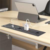 China 2 Universal 65W Fast Charging Tabletop Socket IP44 Level 10A Rated Current 2 AC Outlets EU Plug Standard for Office Use for sale