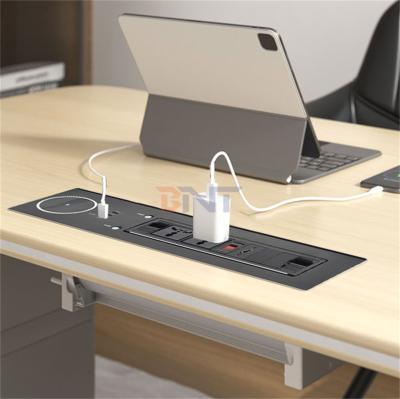 China 2 Universal 65W Fast Charging Tabletop Socket IP44 Level 10A Rated Current 2 AC Outlets EU Plug Standard for Office Use for sale