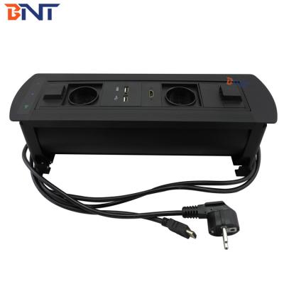 China 3Mm Panel  Thickness electric  Black  Desk Pop Up Multimedia Socket for sale
