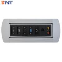 China Silver Desk Flip Up Power Data Jack Supply For Company Training Room for sale