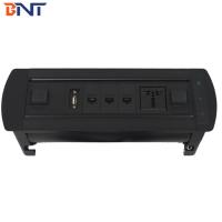 China Matte Black Conference Table Outlet , Desktop Motorized Flip Up Power Outlet for sale