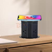 China 4 Outlet Us Standard Kitchen Lift Socket Hidden Pneumatic Pop-up Sockets EU UK Connectivity USB Wireless Charging for sale