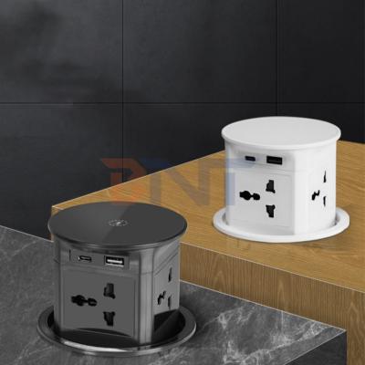 China BNT Wireless Charger Automatic Pneumatic Pop-up Kitchen Sink Tap New Tabletop Design 4 Outlets Modern Automatic for sale