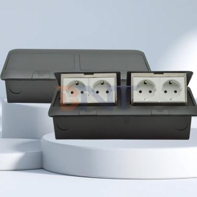 China Aluminum Alloy Floor Socket Pop-up Waterproof Hidden Ground Socket Plug 4 Outlet Power Socket for sale